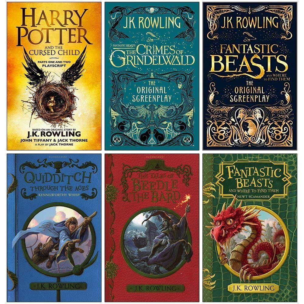 Книга Harry Potter, Fantastic Beasts Scripts & Hogwarts Library 6 Books ...